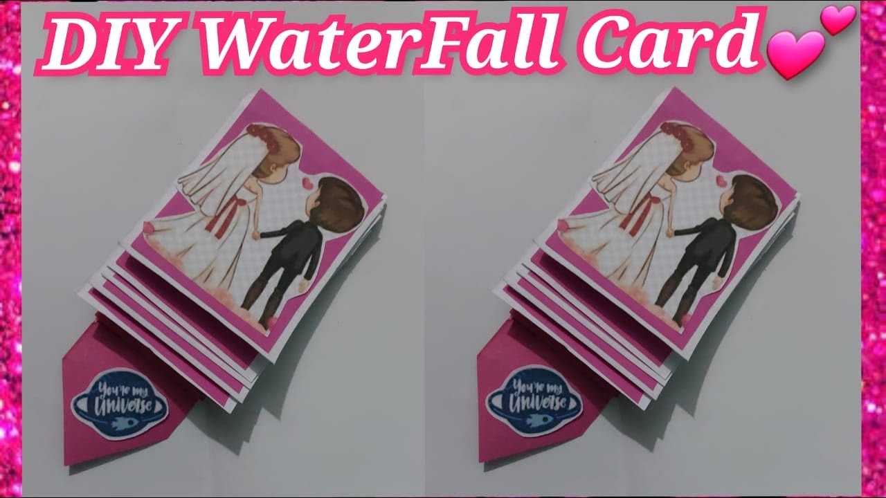DIY WaterFall Card For Pictures|| How To Make WaterFall Card Full ...