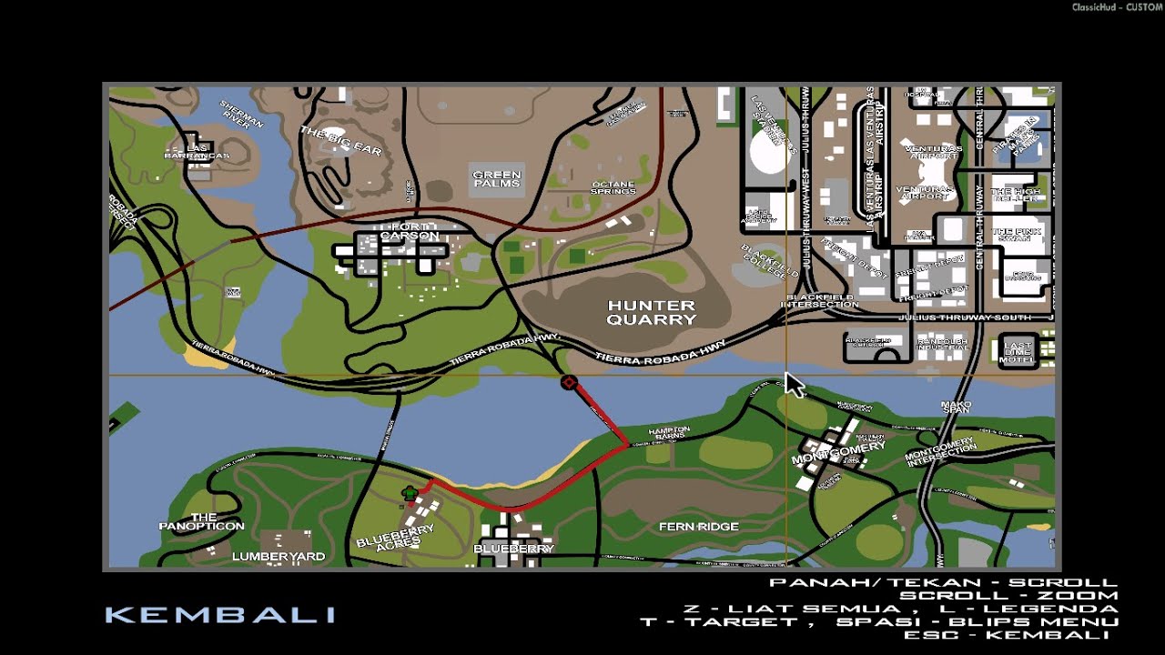 MOD MAP WITH STREET NAME & GPS LINE MOD | GTA SA PC - YouTube