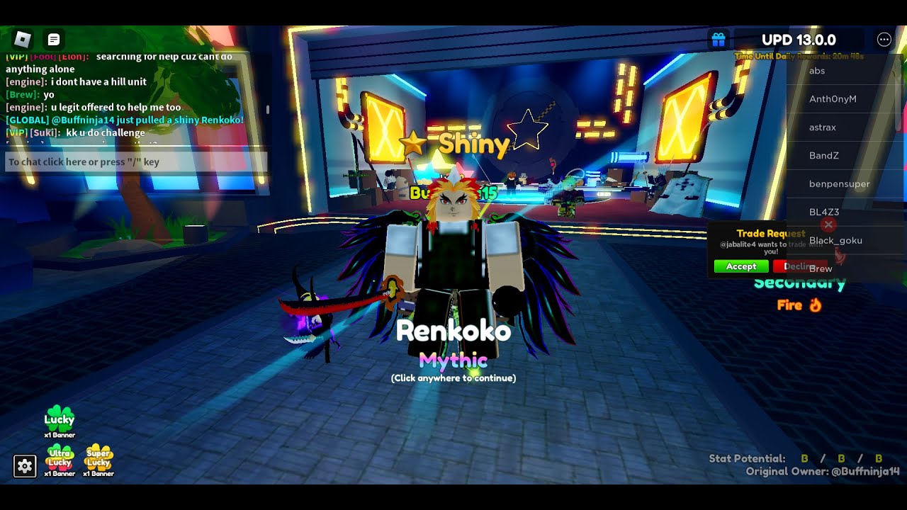 I GOT SHINY RENGOKU IN ANIME ADVENTURES!(Not going to lie Anime ...