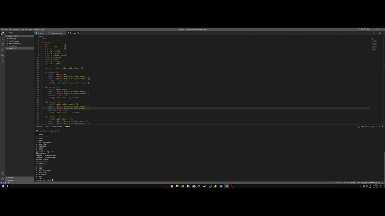 Tarea#1 Curso Python - YouTube