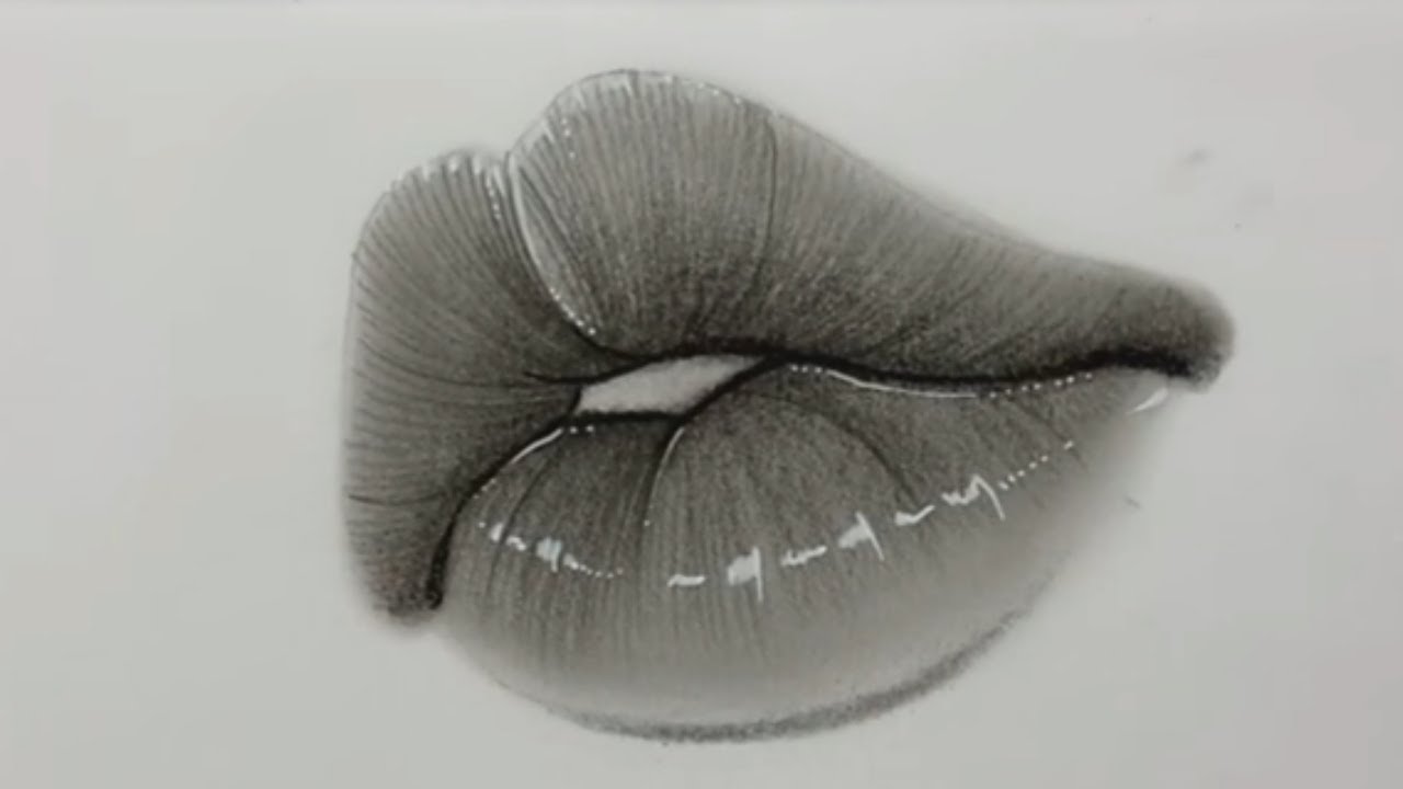 Learn to draw Realistic Lips Step by step Charcoal Pencil - How to Draw ...