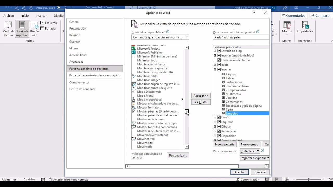Como agregar nuevos botones y menú en Word - YouTube