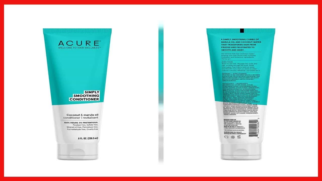 Acure ACURE Simply Smoothing Conditioner - & Marula Oil | 100% Vegan | Performance Driven Hair ...