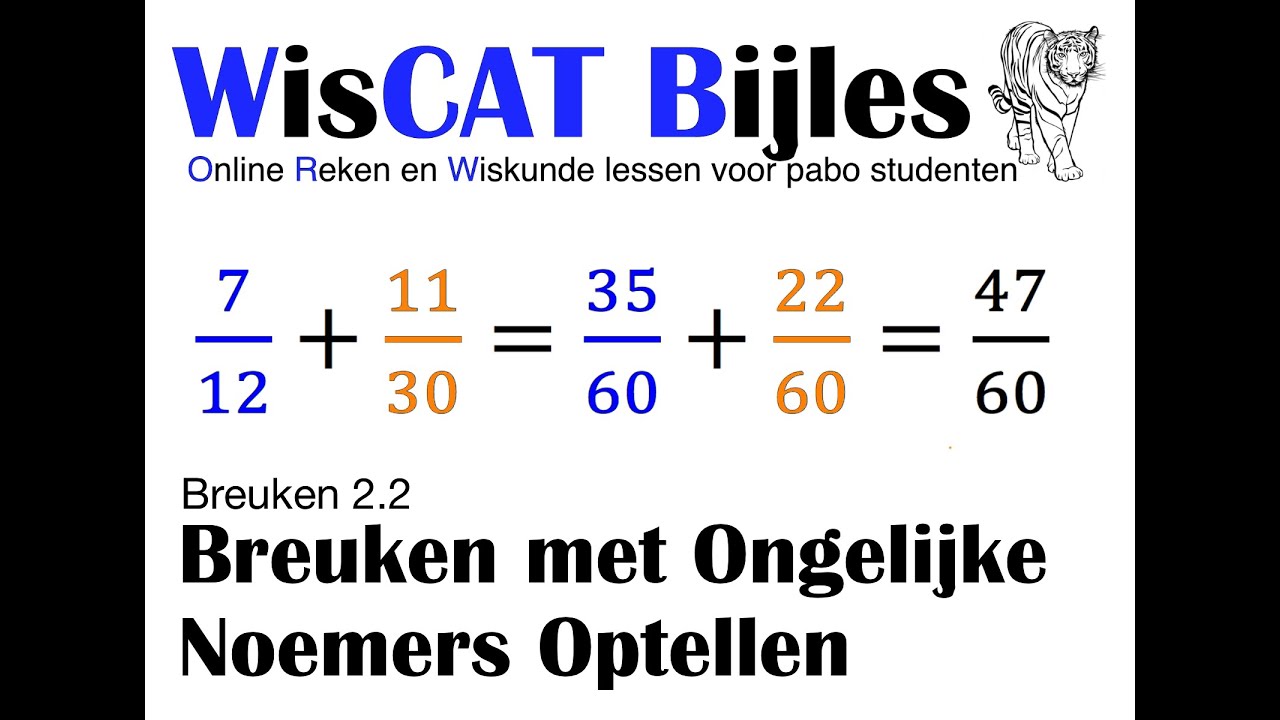 Breuken met Ongelijke Noemers - WisCAT WB: Breuken 2.2 - YouTube