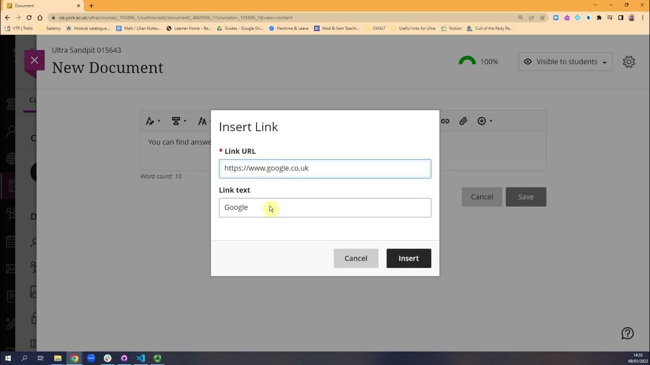 Adding hyperlinks to text in Ultra - YouTube