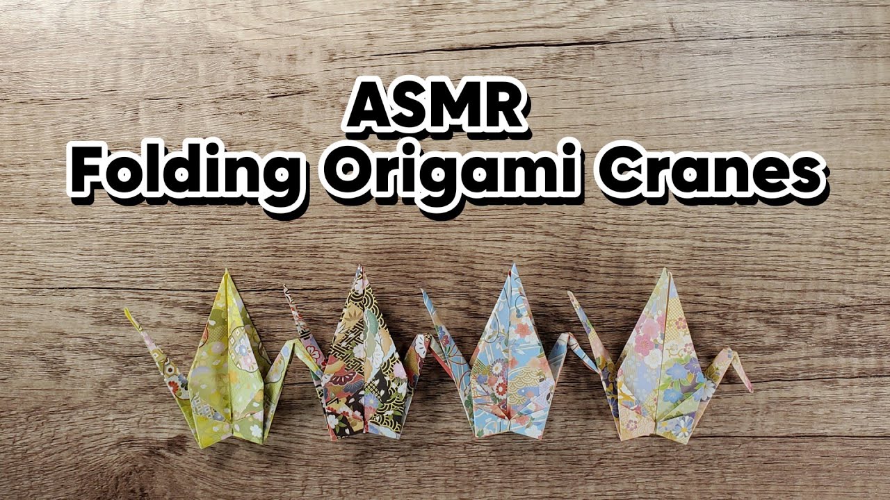 ASMR Folding | Origami Traditional Cranes, Folding in Silence, Crinkle ...