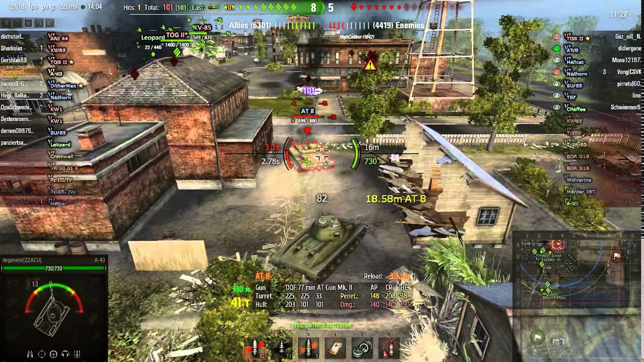World of Tanks: A-43 vs AT8 - YouTube