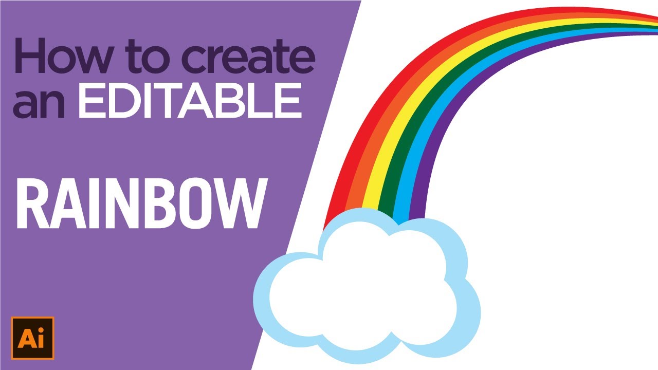 How to create an editable Rainbow using Adobe Illustrator. - YouTube