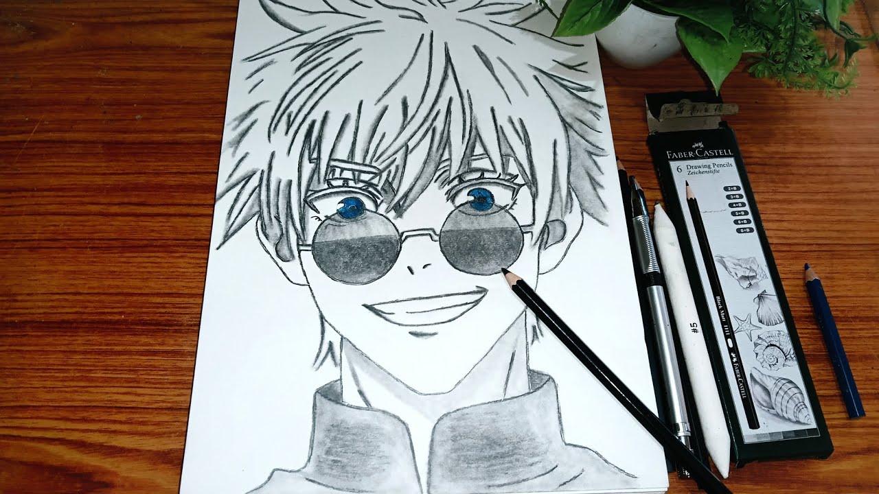 How to draw Gojo Satoru Easy | Anime drawing tutorial - YouTube