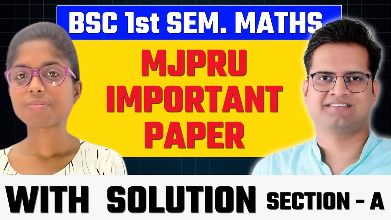 2022 Mjpru Paper Solution Bsc.1st Semester! Sec-A!Be DKDian - YouTube