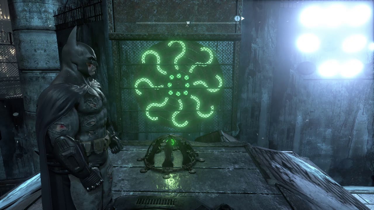Arkham City Riddler Trophy; Spinning Question Marks - YouTube