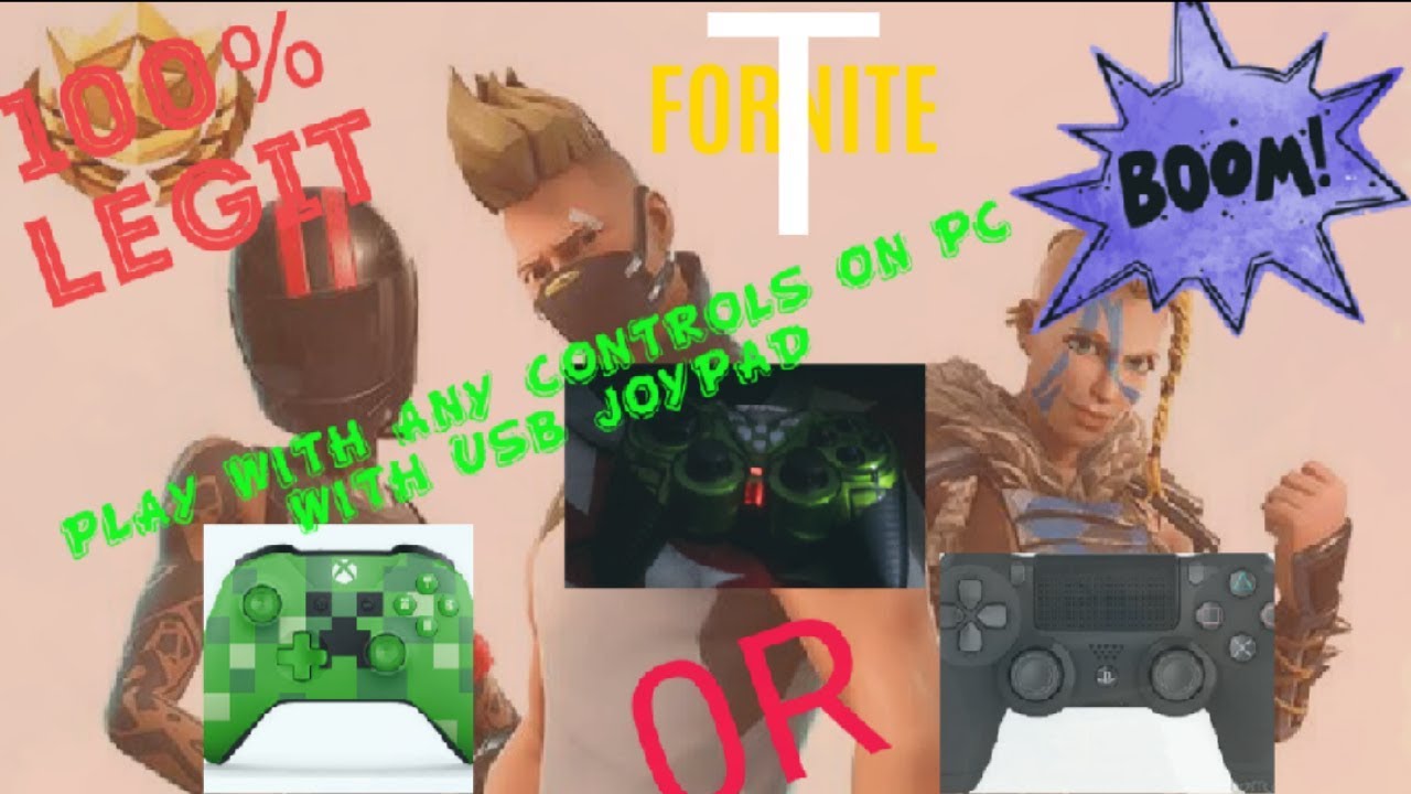 How to play FORTNITE with USB JOYpad🎮 WITH XBOX AND PS CONTROLS 100% ...