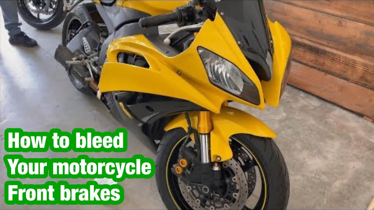 Bleeding the front brakes on a Yamaha r6 - YouTube