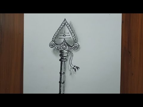 How to draw Murugan vel drawing step by step drawing for beginners l ...