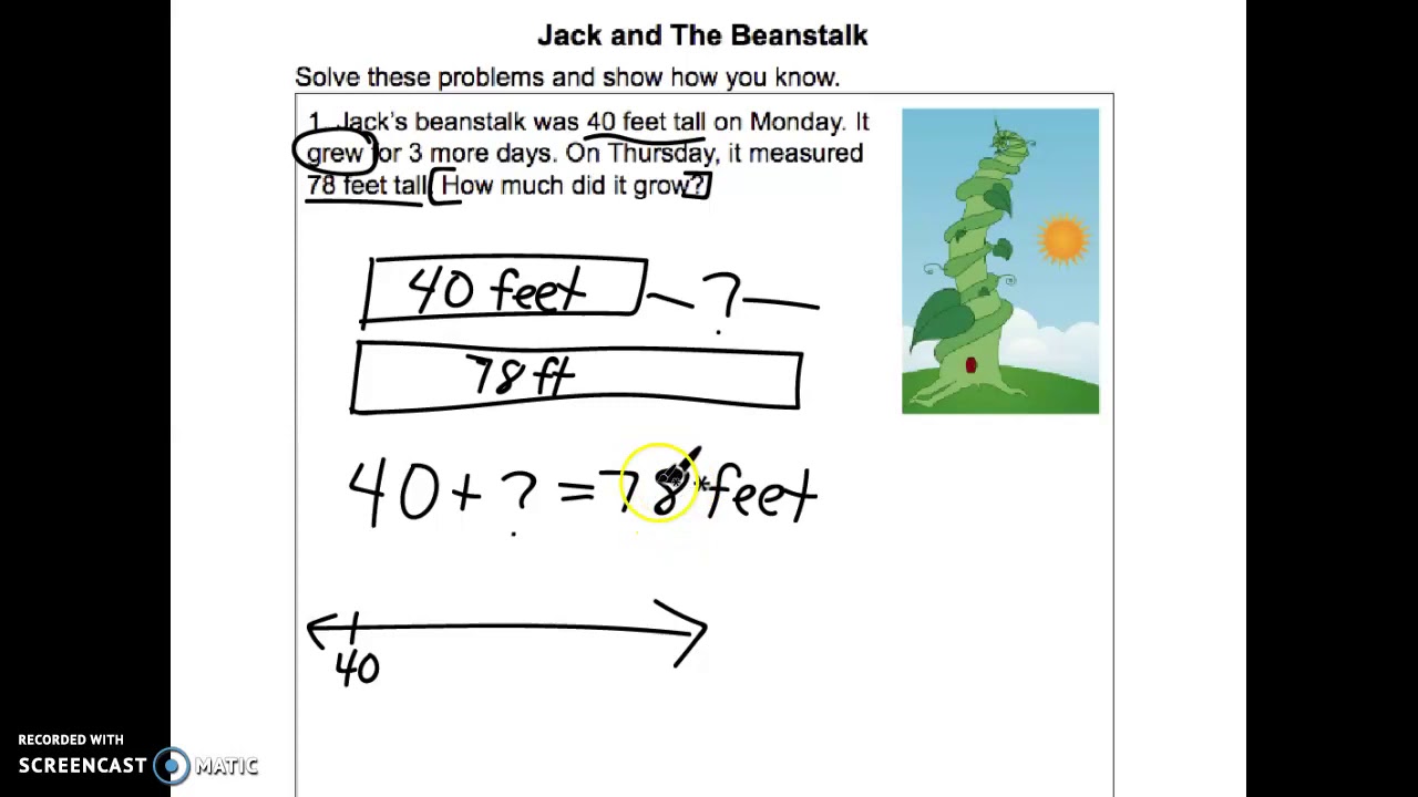 Jack and the Beanstalk Word Problem - YouTube