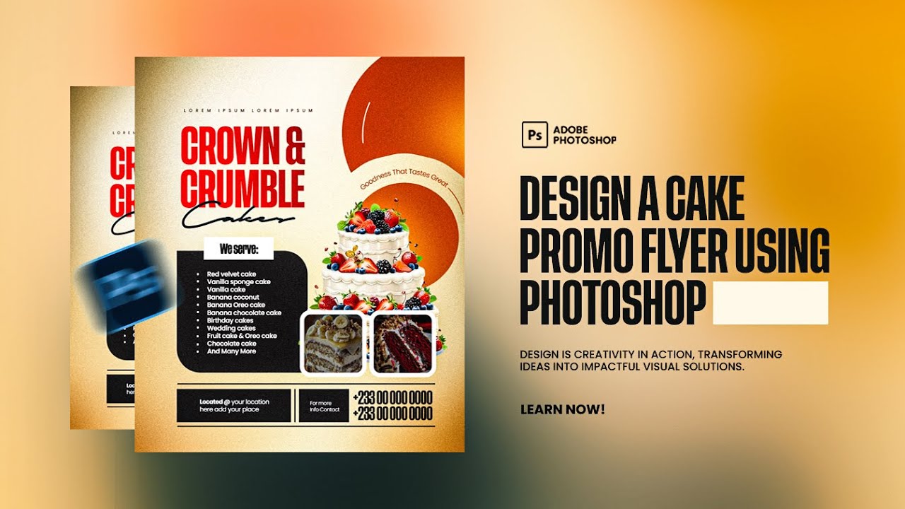 How to Design a Cake Flyer using Photoshop. Adobe Photoshop, Flyer ...