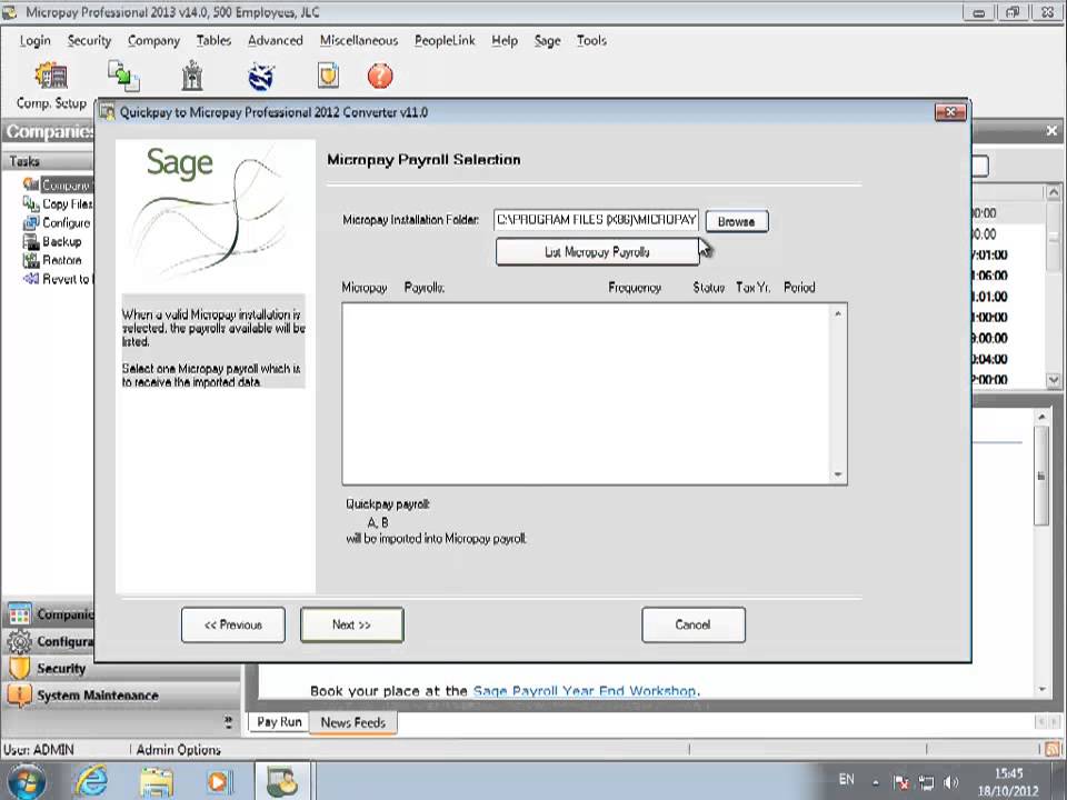 Sage Quickpay To Micropay Professional Convertor - YouTube
