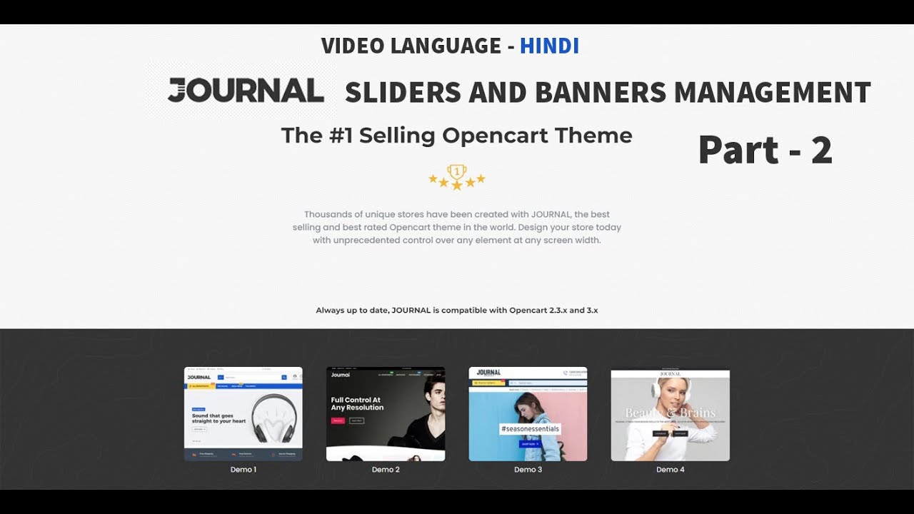 Journal Theme Demo 7 Sliders and Banners Management | OpenCart 3 | part ...