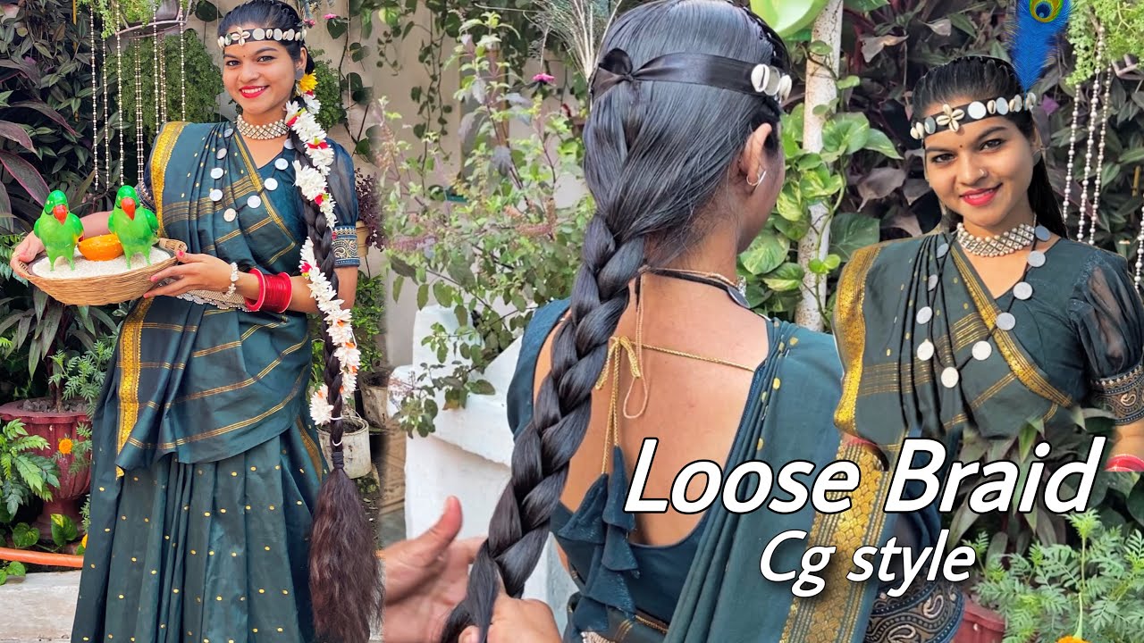 Loose braid hair style || cg getup 😍 - YouTube