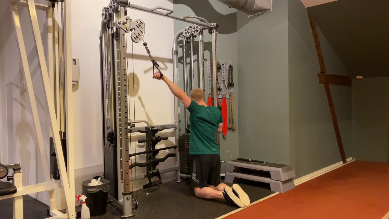 Reverse iron cross med kabel, unilateral - YouTube