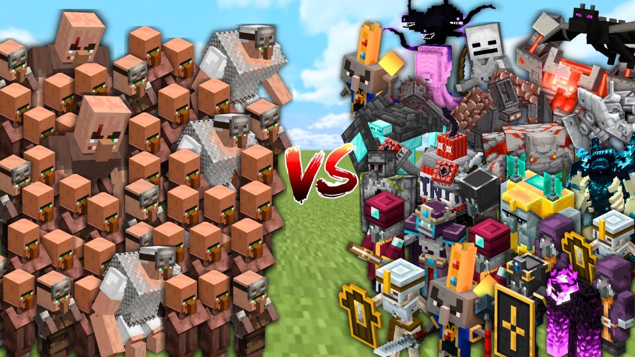 VILLAGERS vs MODS in Minecraft Mob Battle - YouTube