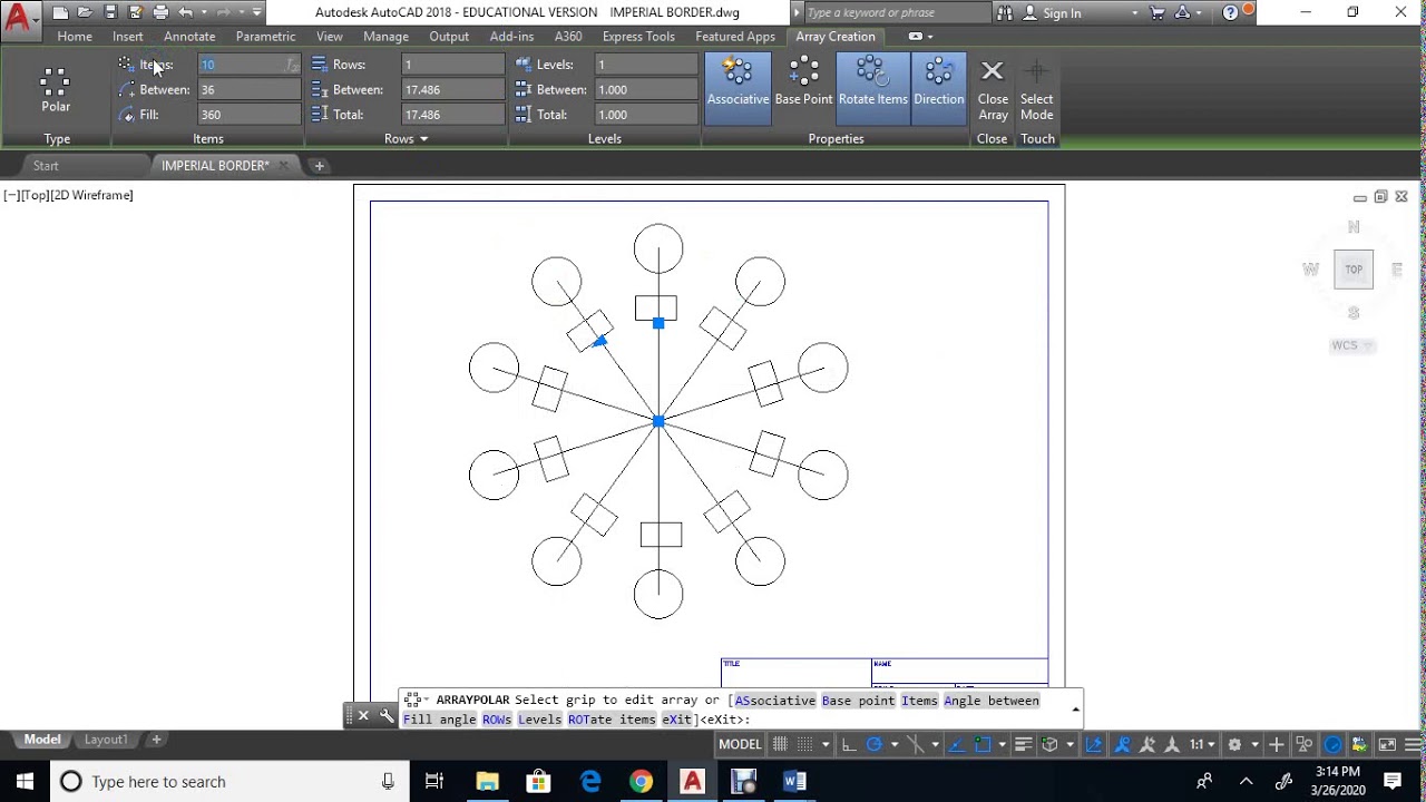 12 2 POLAR ARRAY IN AUTOCAD YouTube 12-2-polar-array-in-autocad-youtube