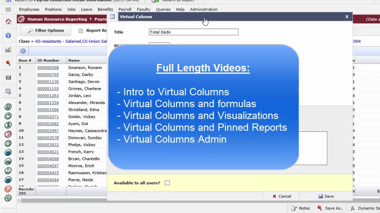 How Do I? Virtual Columns - YouTube