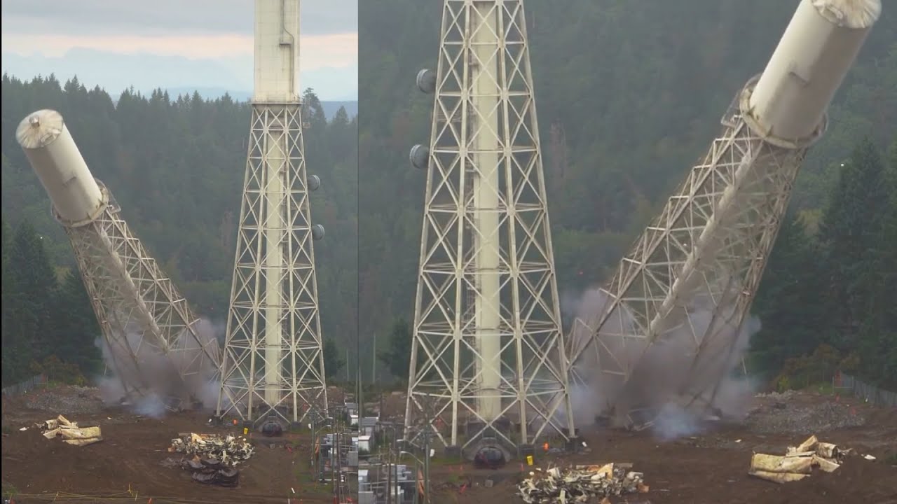 water Tower collapsing collection with thai song wip wup - YouTube