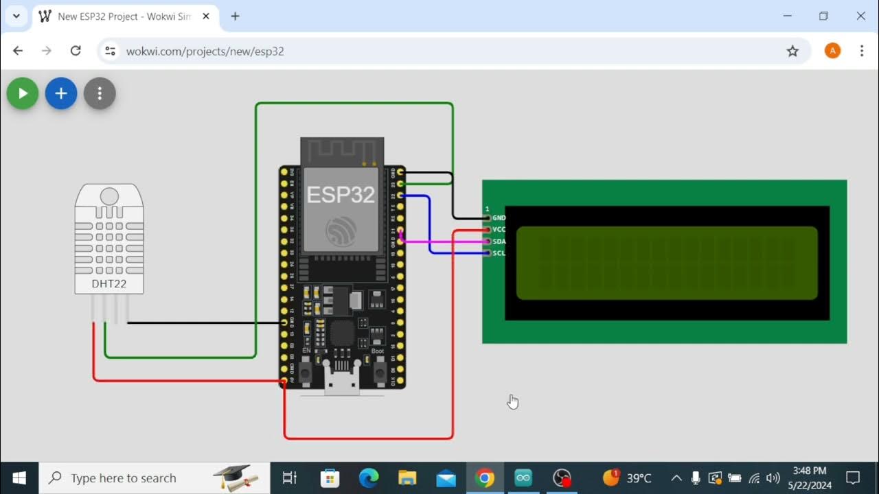 Esp32 Temperature 🌡️ And Humidity Monitor Lcd Project 8 Wokwi Esp32 Arduino Arduino