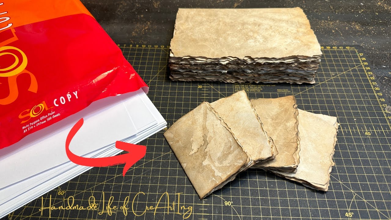 DIY vintage paper from simple printer paper | Paper crafts idea | ASMR ...