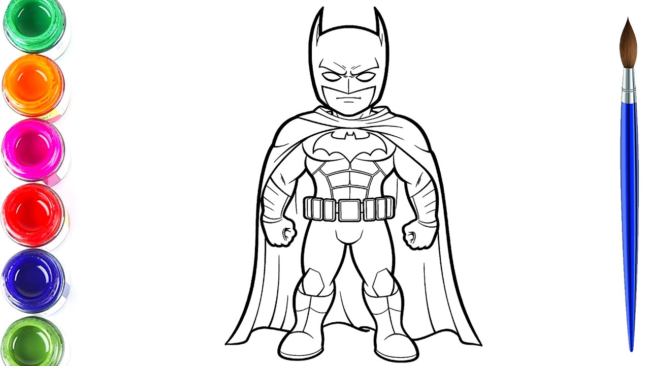 Batman Superhero Picture Coloring & Drawing For Kids & Toddlers | Kids ...