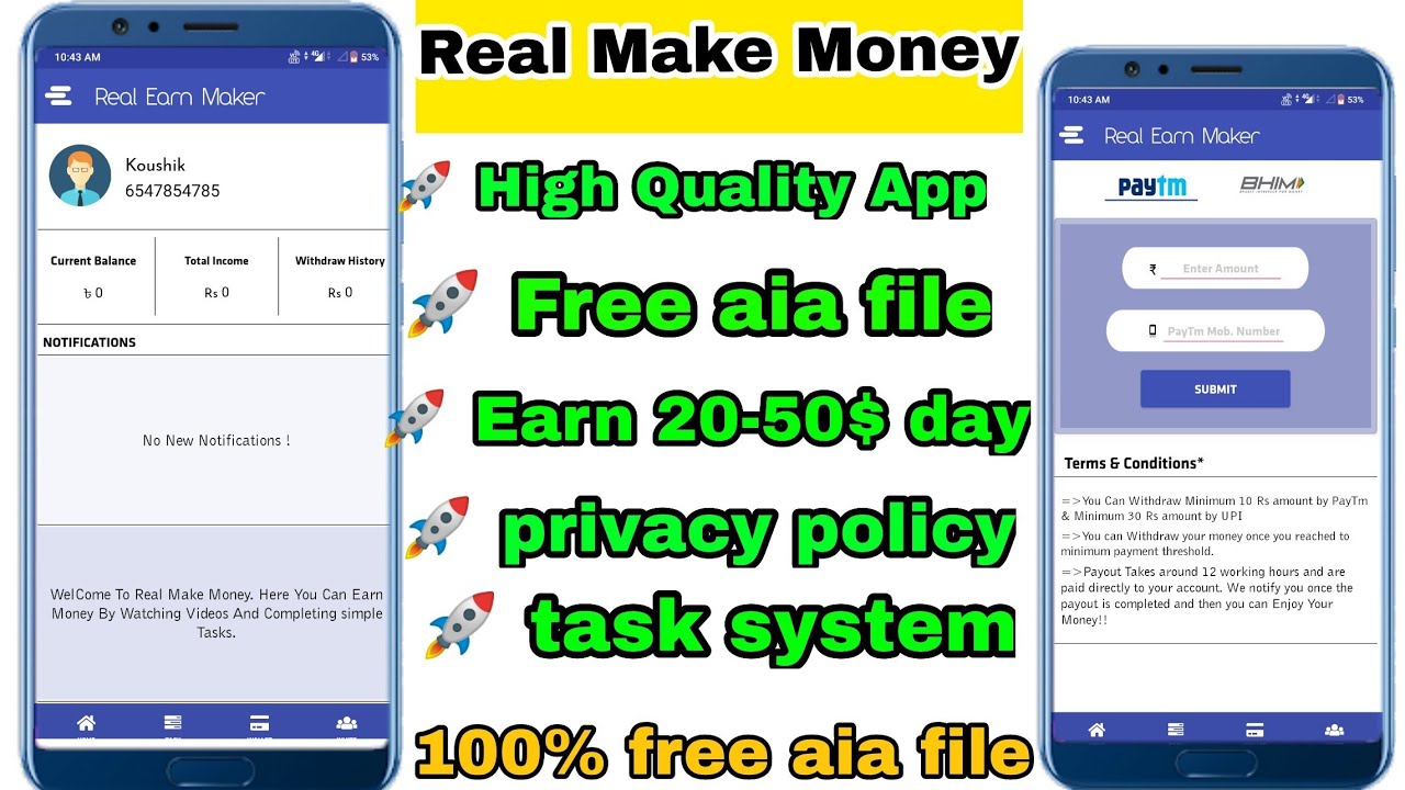 Best High Quality Earning App Aia File 2020Free | Earning App ...