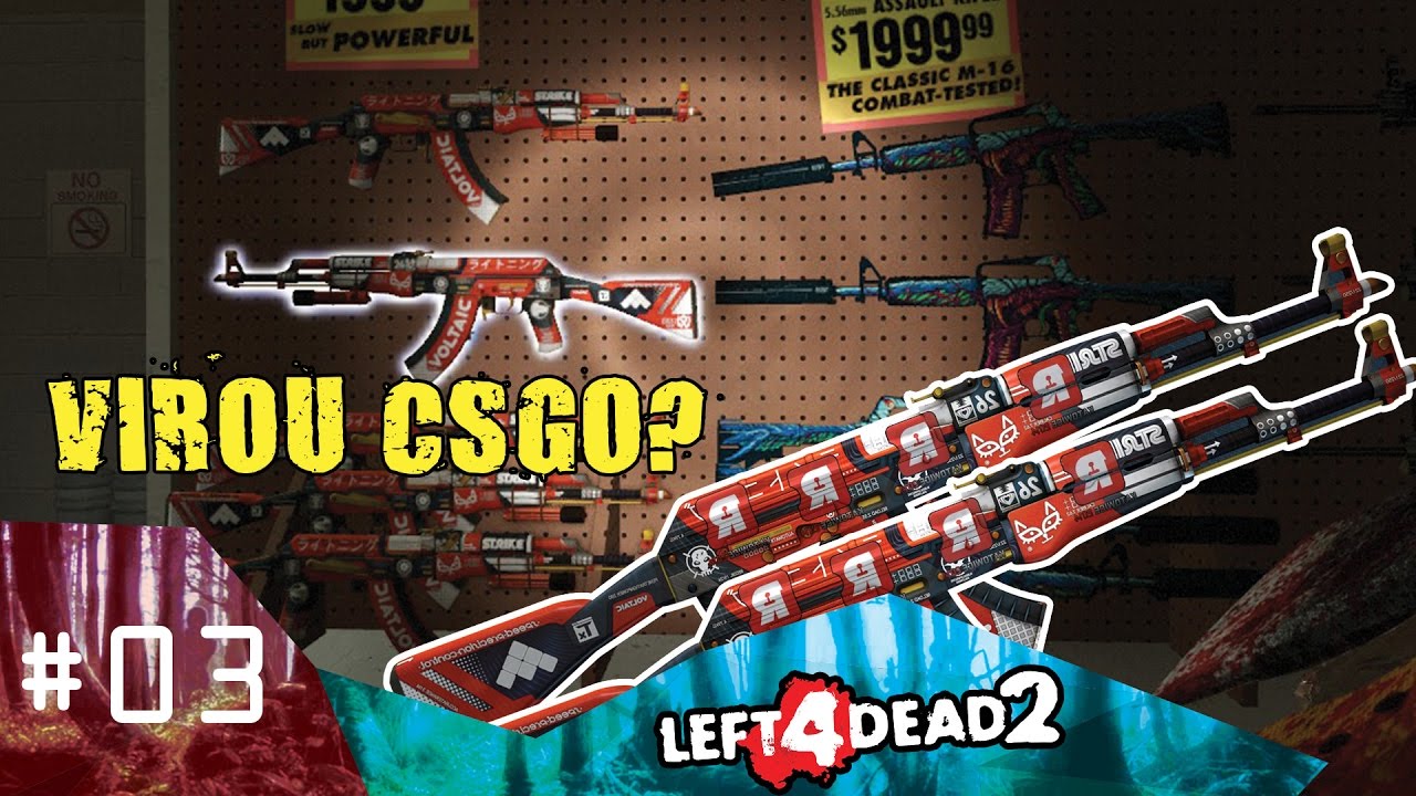 AK-47 | Bloodsport e M4A1-S Hyper Beast no LEFT. [LEFT 4 DEAD 2 #03 ...