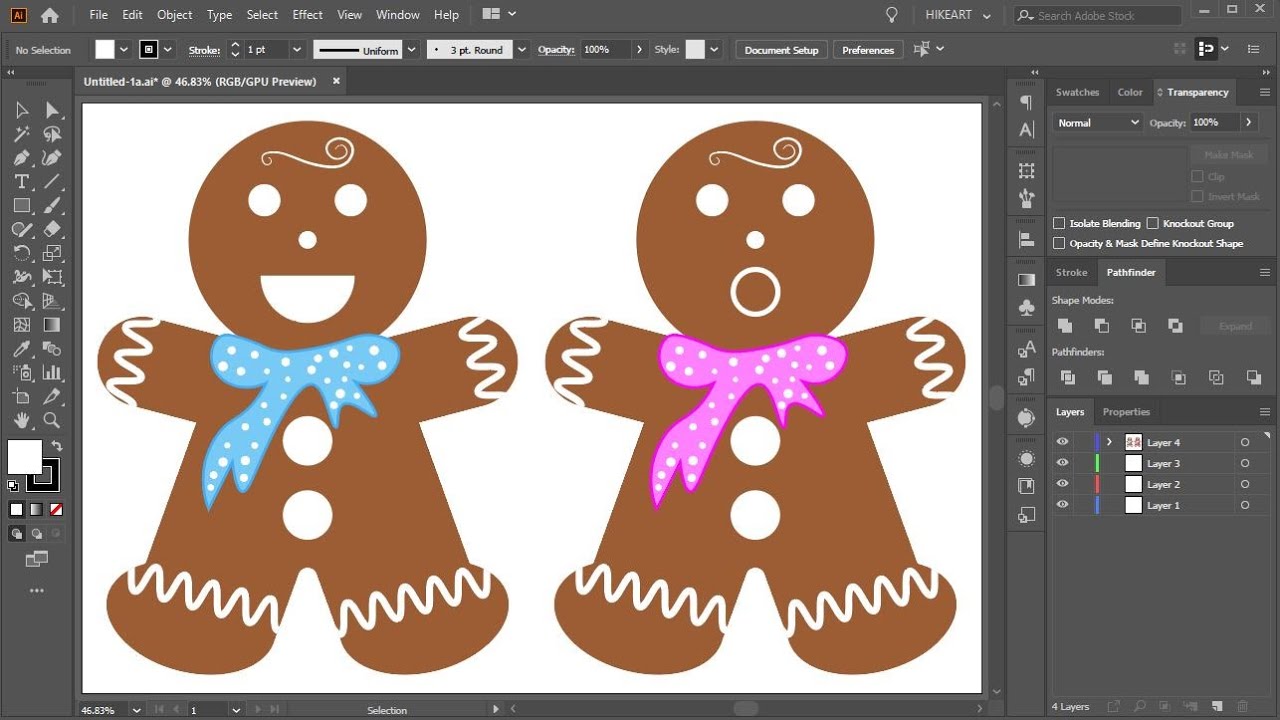 How to Draw Gingerbread Men Cookies in Adobe Illustrator - YouTube
