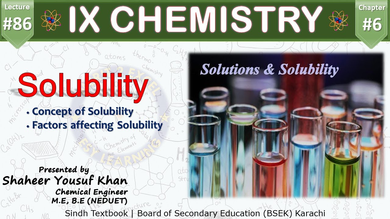 86. Solubility || Chapter 6 - Solutions || 9 chemistry new book ...