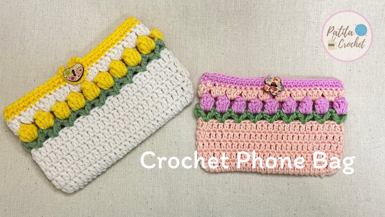 Easy Crochet Phone Bag Tutorial For beginners #PatitaCrochet #crochet # ...