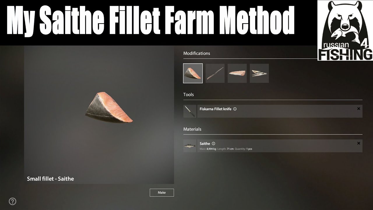 Russian Fishing 4, My Saithe Fillet Farm Method - YouTube