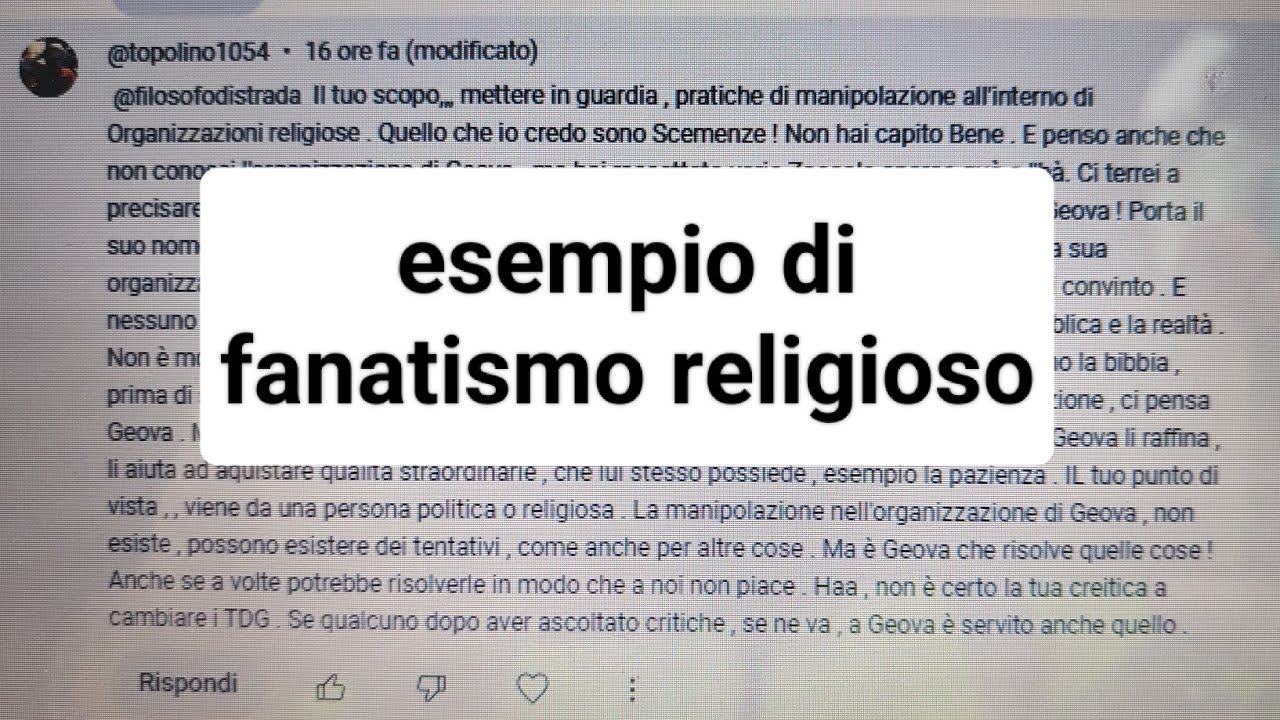 jw.org 705 - @topolino1054 - IL FANATISMO RELIGIOSO di chi crede senza ...
