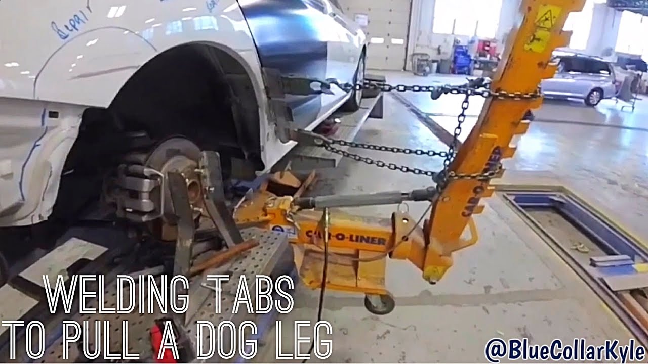 Welding Tabs To Pull A Dog Leg - YouTube