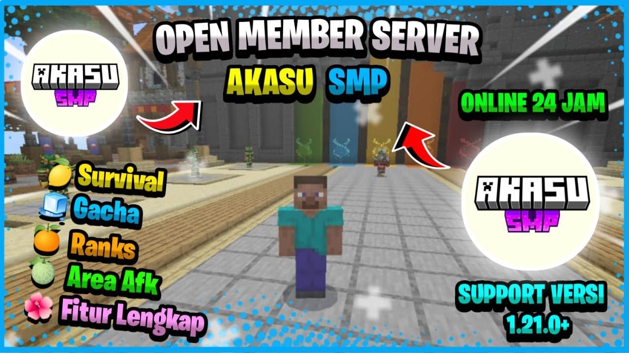 SERVER MINECRAFT VERSI 1.21+ TERBARU !! AKASU SMP - SUPPORT JAVA DAN ...