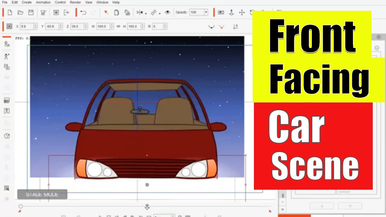 Front facing car scene - cartoon animator 4.1 (1st part) - YouTube
