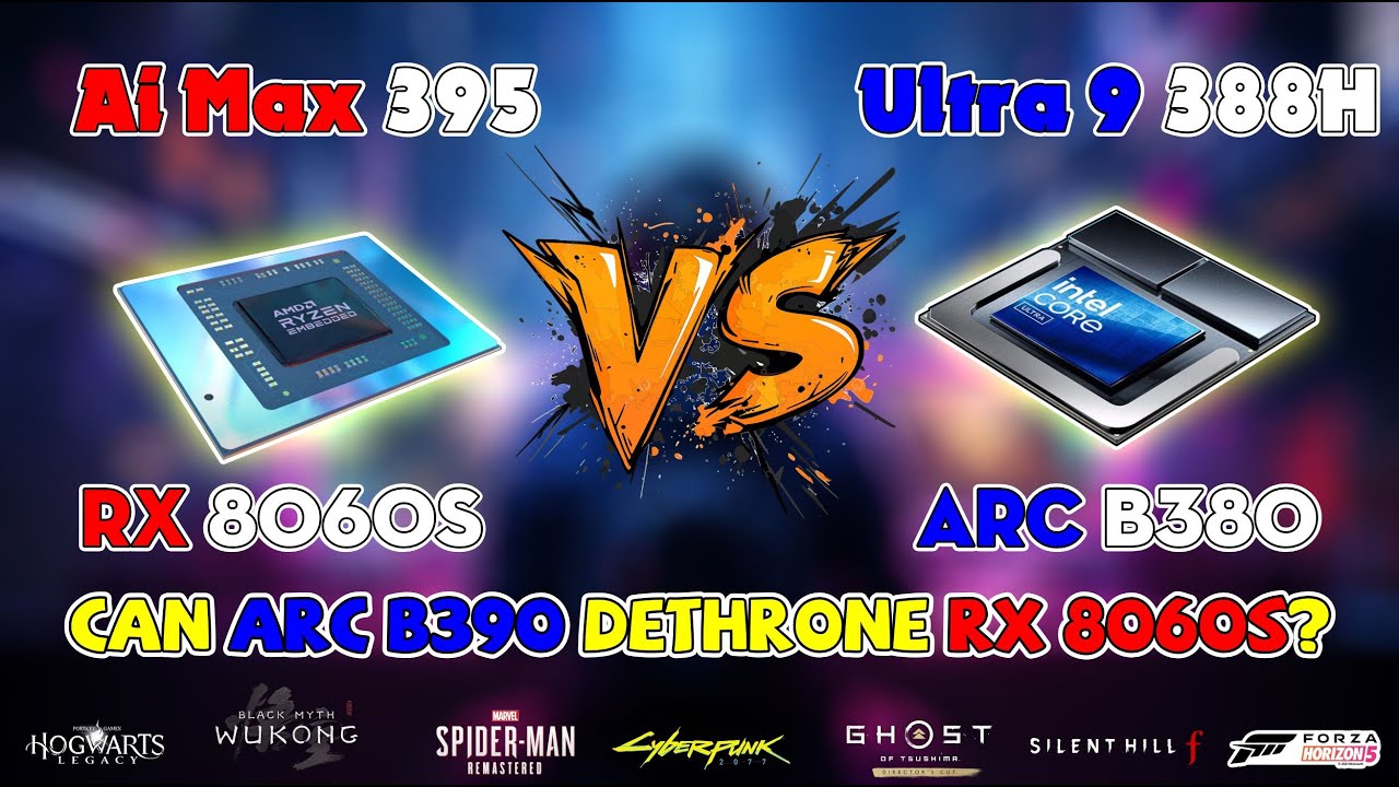 Intel Core Ultra 9 388H (Arc B390) vs AMD Ryzen AI MAX+ 395 (RX 8060S ...