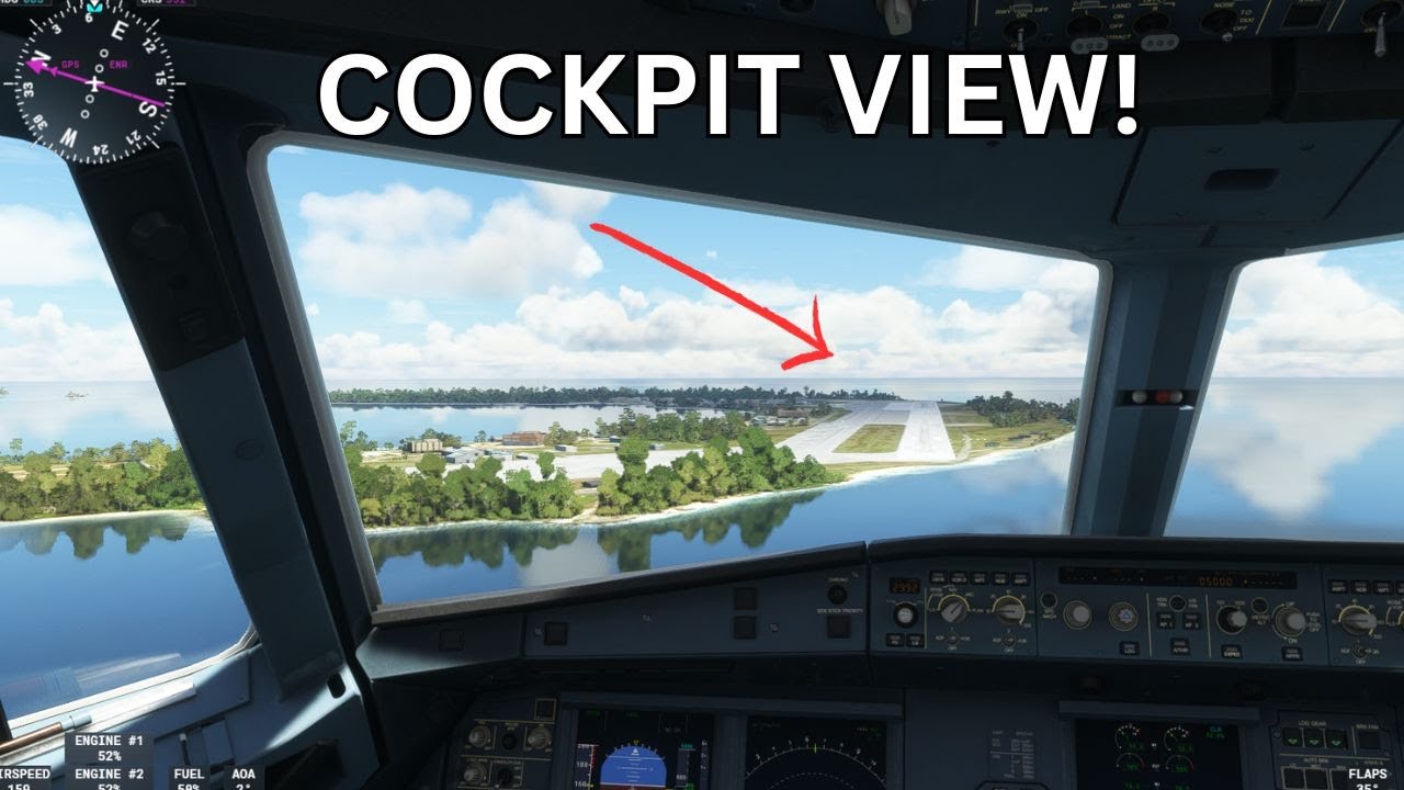We're Landing! United A320 Neo's Cockpit View Touchdown in Kwajalein ...