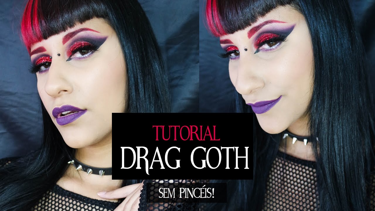 TUTORIAL: Drag Goth | Cut Crease sem Pincéis! - YouTube