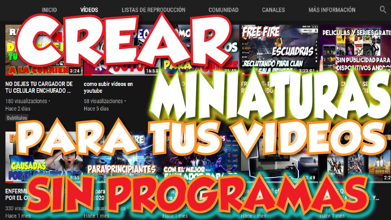 COMO HACER MINIATURAS PARA VÍDEOS YOUTUBE SIN PROGRAMAS 2020 - YouTube