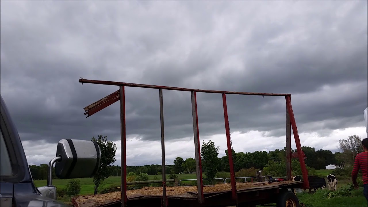 Our Hay Wagon collapsed in a storm - YouTube