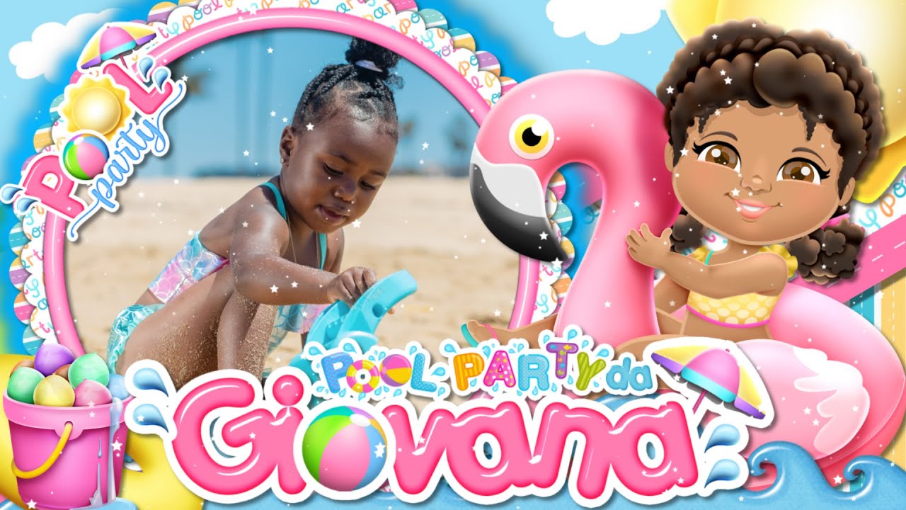 CONVITE ANIMADO POOL PARTY MENINA • BY MARI CARDOSO • - YouTube