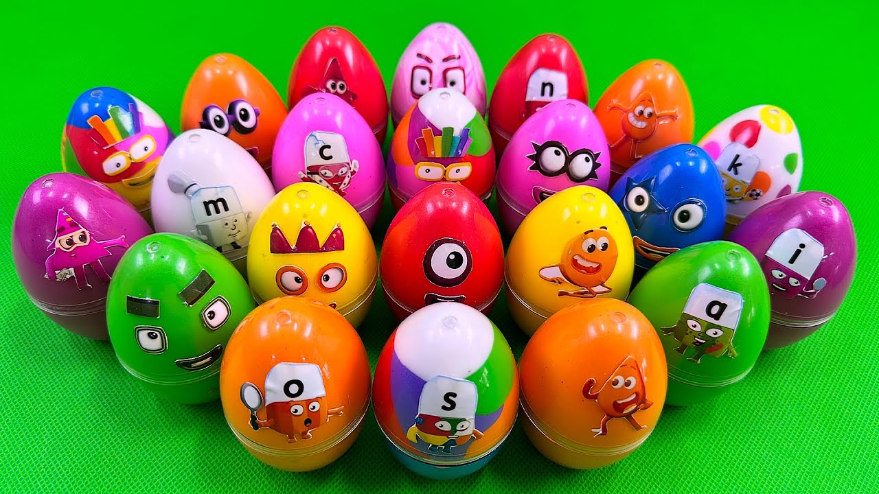 Finding Numberblocks Rainbow Dinosaur Eggs with CLAY Coloring ...