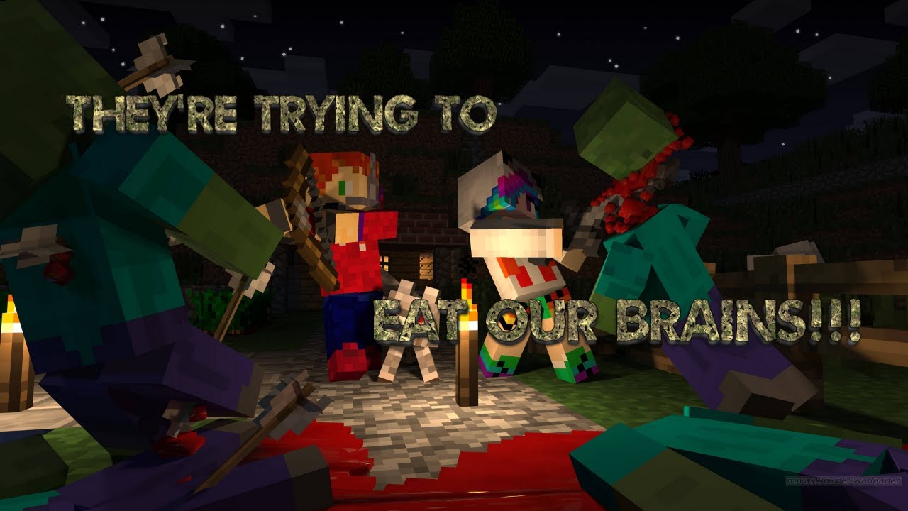 THEY'RE TRYING TO EAT OUR BRAINS!!! | Minecraft Hypixel : Zombies - YouTube