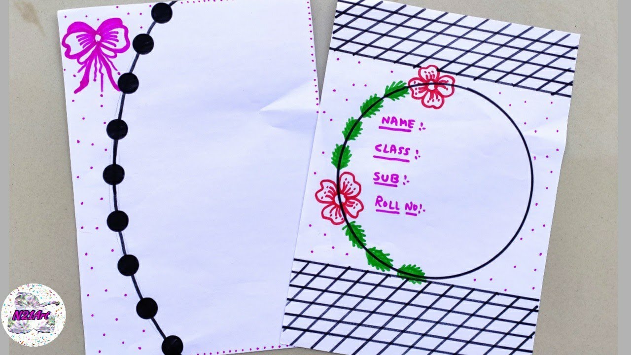 Border design for project | Easy border design | Designs for front page ...